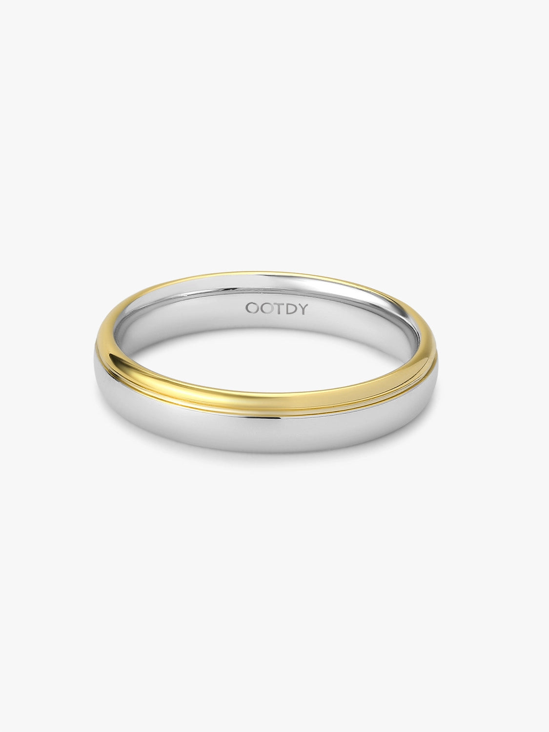 18k Gold Daily Bicolor Round Band Rings – OOTDY
