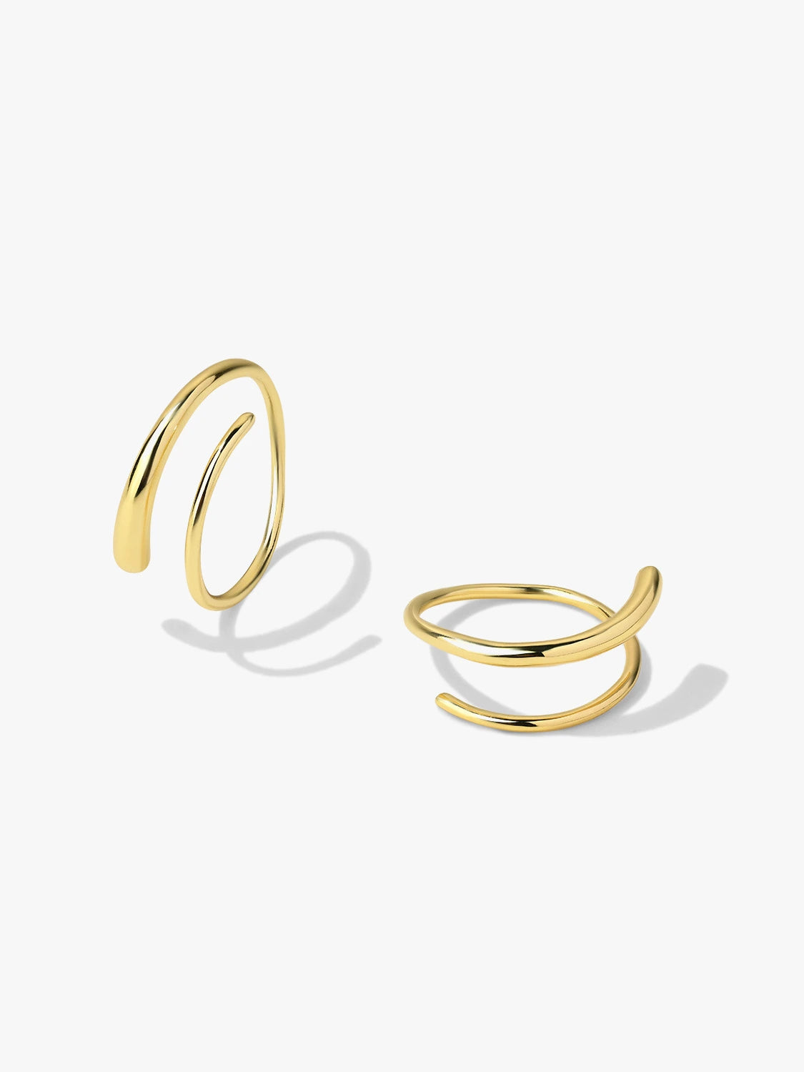 14K Gold Simple Double Hoop Earrings – OOTDY