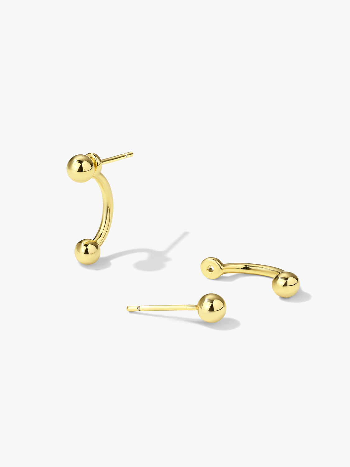 14K Gold Double Ball Ear Jacket – OOTDY