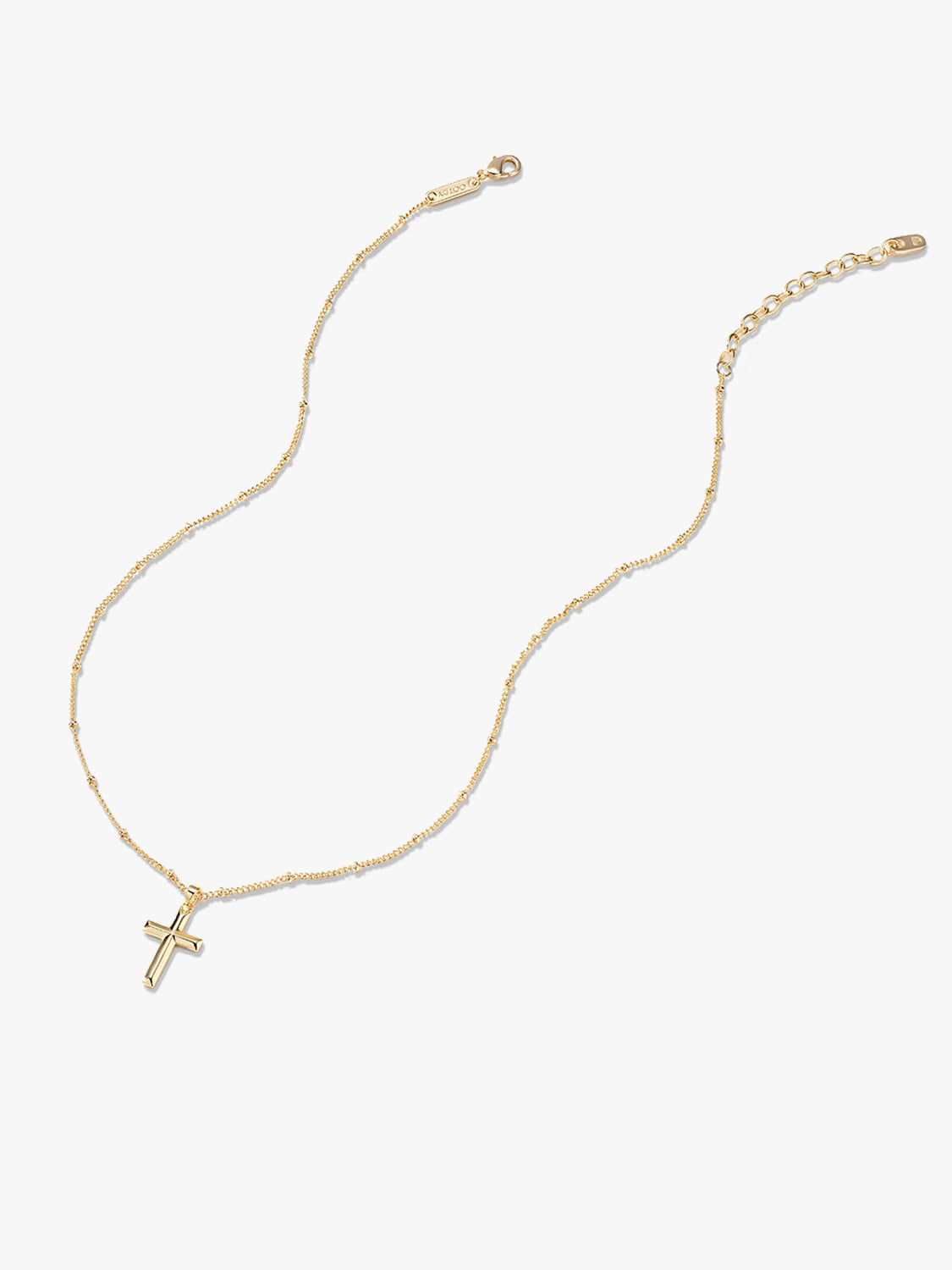18K Gold Beveled Edge Cross Pendant Necklace – OOTDY